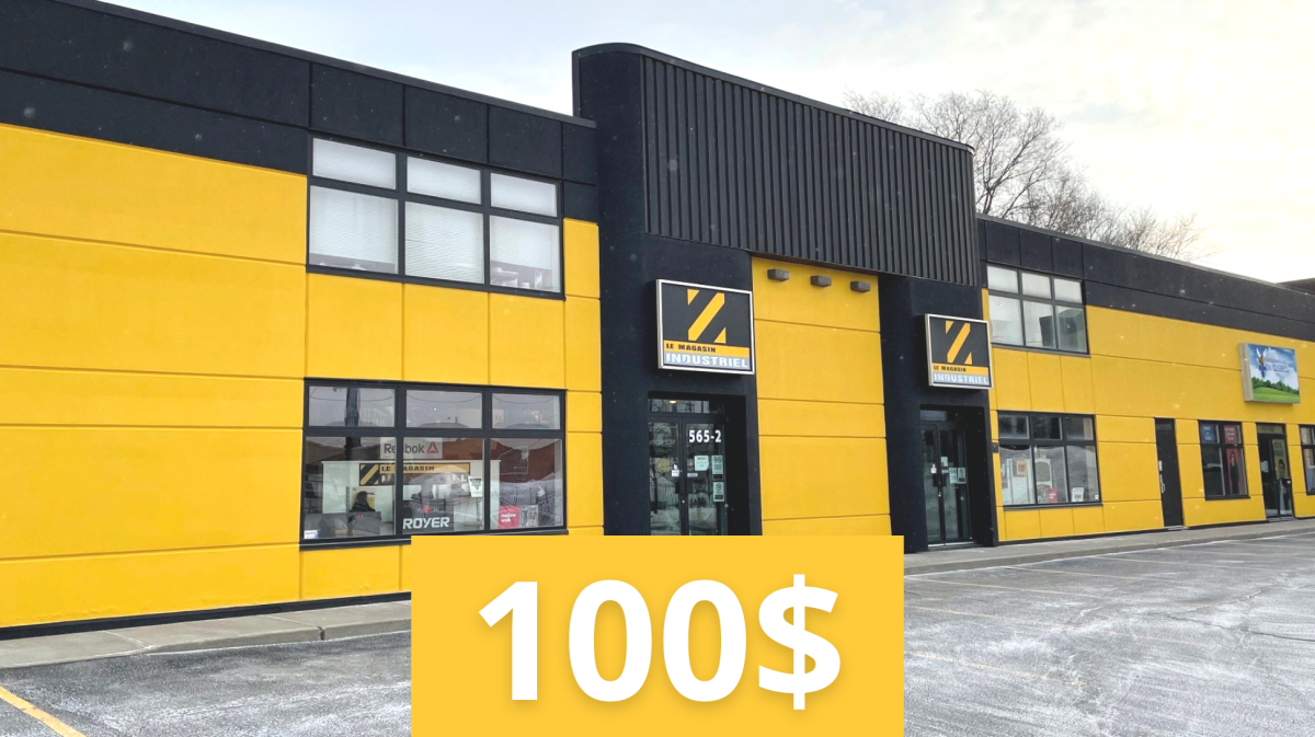 100$ - Le Magasin Industriel - M105 - FM 104,9 - Station de radio de Granby